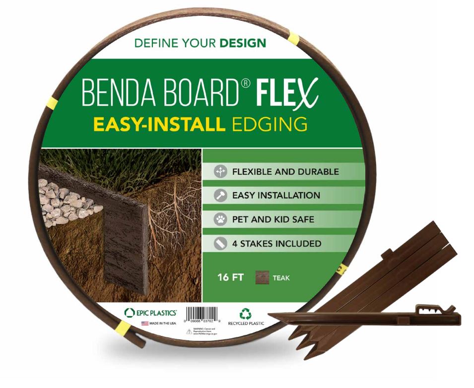 Benda Board Flex – Landscape Edging – 16’ Section – Teak - Pack of 12 ...